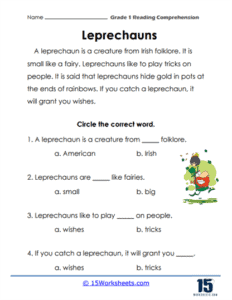 Grade 1 Reading Comprehension Worksheets - 15 Worksheets.com