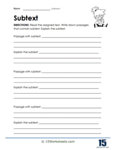 Subtext Worksheets - 15 Worksheets.com