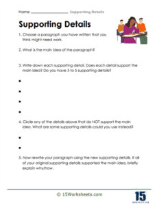 Supporting Details Worksheets - 15 Worksheets.com