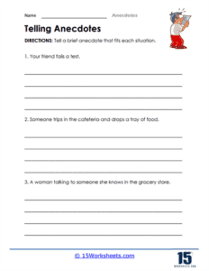 Anecdotes Worksheets - 15 Worksheets.com