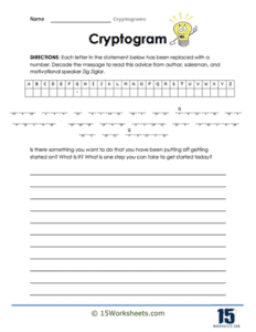 Cryptograms Worksheets - 15 Worksheets.com