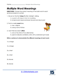 Multiple Word Meanings Worksheets | Vocabulary Skills - 15 Worksheets.com