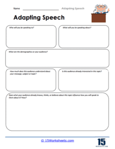 Adapting Speech Worksheets | Audience-Centric - 15 Worksheets.com
