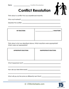 Conflict Resolution Worksheets - 15 Worksheets.com