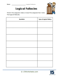 Logical Fallacies Worksheets | Figurative Language - 15 Worksheets.com