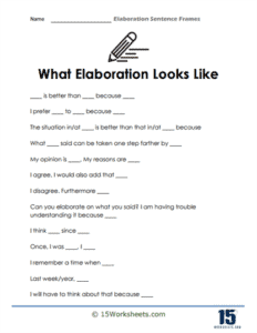 Elaboration Sentences Worksheets | Thought Expansion - 15 Worksheets.com