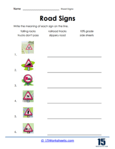 Road Signs Worksheets - 15 Worksheets.com