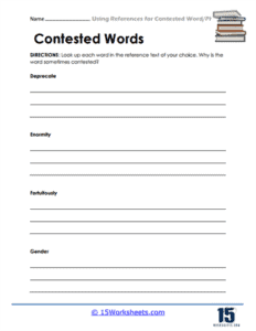 Contested Words Worksheets | Decode Language - 15 Worksheets.com