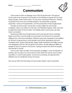 Communism Worksheets - 15 Worksheets.com