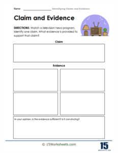Claim vs. Evidence Worksheets - 15 Worksheets.com