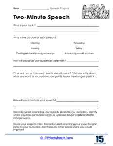 Speech Projects Worksheets - 15 Worksheets.com