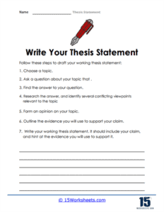 Thesis Statements Worksheets | Craft Reasoning - 15 Worksheets.com