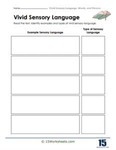 Vivid Sensory Language Worksheets - 15 Worksheets.com