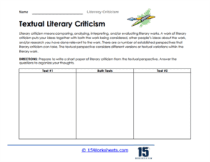 Literary Criticism Worksheets - 15 Worksheets.com