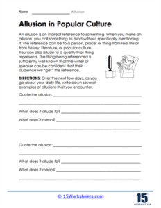 Allusion Worksheets - 15 Worksheets.com