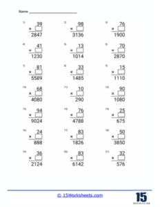 2 digit by 2 digit Multiplication Worksheets - 15 Worksheets.com