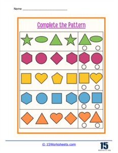 Complete the Pattern Worksheets | Recognize & Extend - 15 Worksheets.com