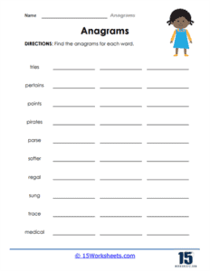 Anagrams Worksheets - 15 Worksheets.com