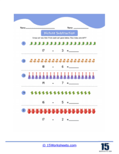 Picture Subtraction Worksheets - 15 Worksheets.com