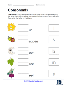 Consonants Worksheets - 15 Worksheets.com
