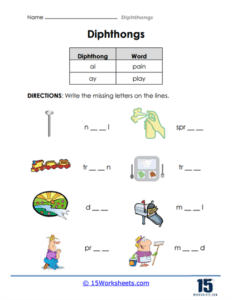Diphthongs Worksheets - 15 Worksheets.com