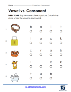 Vowels vs. Consonants Worksheets | Phonics Awareness - 15 Worksheets.com