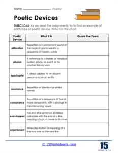 Poetry Worksheets | Reading and Understanding - 15 Worksheets.com