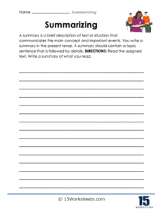 Summarizing Worksheets - 15 Worksheets.com