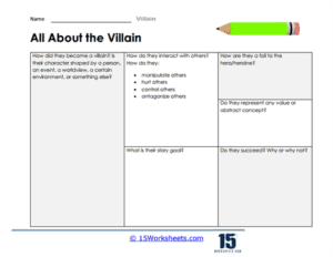 Villain Worksheets - 15 Worksheets.com