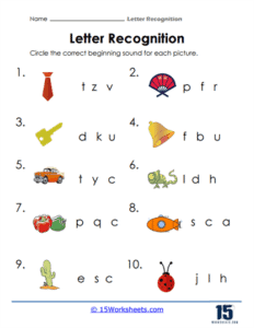 Letter Recognition Worksheets | Alphabet Skills - 15 Worksheets.com