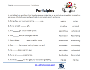 Participles Worksheets - 15 Worksheets.com