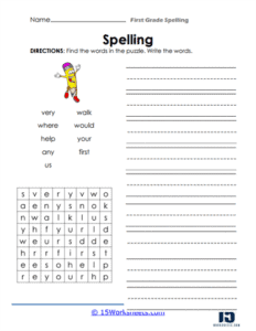 1st Grade Spelling Words Worksheets - 15 Worksheets.com