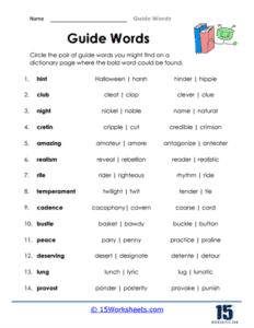 Guide Words Worksheets - 15 Worksheets.com