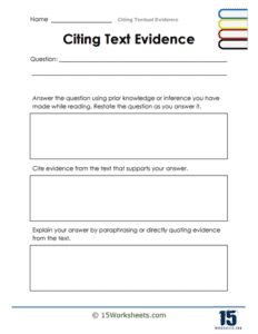 Citing Textual Evidence Worksheets - 15 Worksheets.com