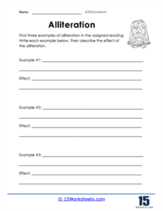 Alliteration Worksheets - 15 Worksheets.com