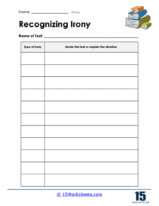 Irony Worksheets - 15 Worksheets.com