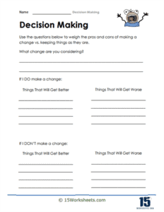 Decision Making Worksheets | Choices, Ethics & Reflection - 15 ...
