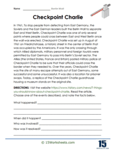 Berlin Wall Worksheets - 15 Worksheets.com