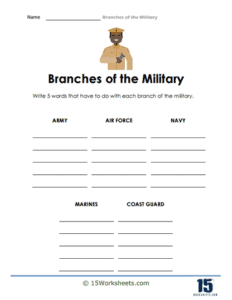 Branches of the Military Worksheets - 15 Worksheets.com