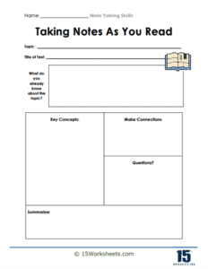 Note Taking Worksheets - 15 Worksheets.com