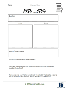 Pros and Cons Worksheets | Informed Choices - 15 Worksheets.com