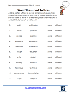 Word Stress Worksheets - 15 Worksheets.com