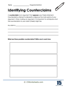 Argumentation Worksheets | Persuasive Flow - 15 Worksheets.com