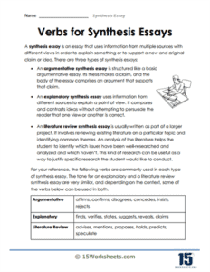 Synthesis Worksheets | Craft Strong Arguments - 15 Worksheets.com