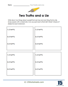 Two Truths and a Lie Worksheets - 15 Worksheets.com