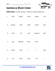 Word Order Worksheets | Writing Composition - 15 Worksheets.com