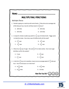 Multiplying Fractions Worksheets | Collection - 15 Worksheets.com