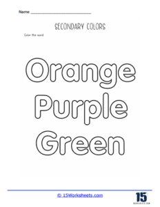 Secondary Colors Worksheets | Blending Practice - 15 Worksheets.com