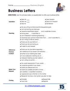 Business English Worksheets - 15 Worksheets.com