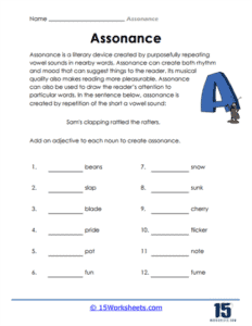 Assonance Worksheets - 15 Worksheets.com